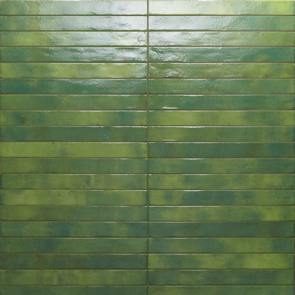 Arizona Green Porcelain Tile 4.8x45cm Gloss | Deluxe Bathrooms
