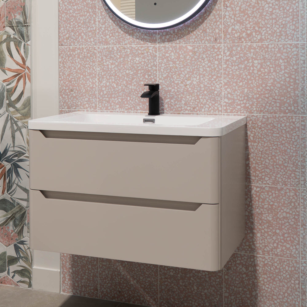 Granlusso™ Enzo Wall Mounted 2-Drawer Vanity Unit and Basin | Deluxe ...