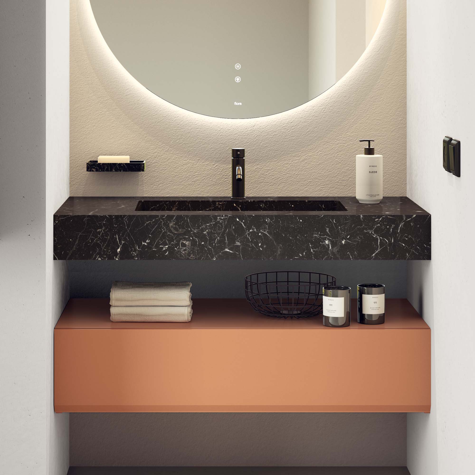 Fiora Pure Designer Floating Tabletop Console with Built-In Basin ...