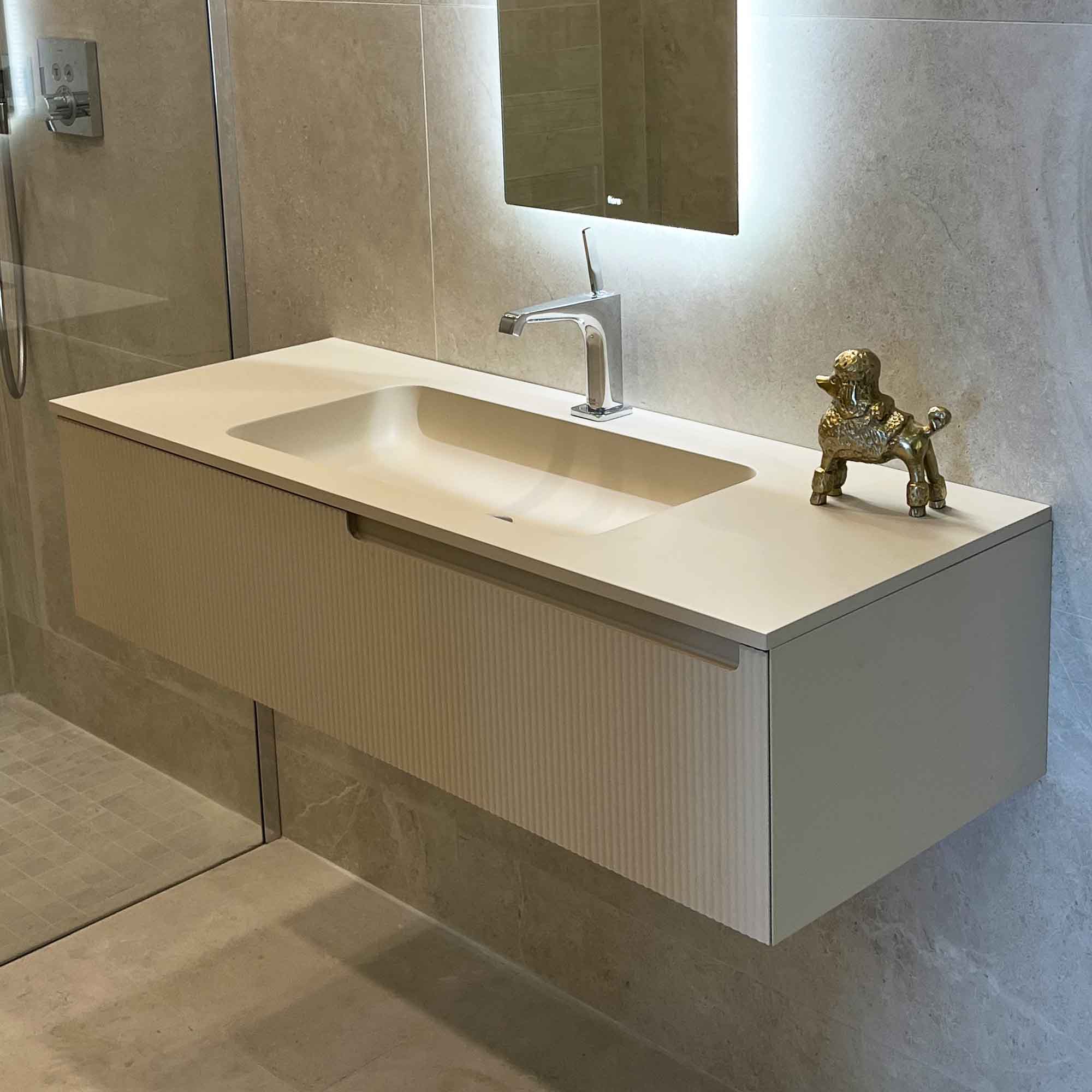 Fiora Synergy Designer Wall Mounted 1-Drawer Vanity Unit with Solid Su ...