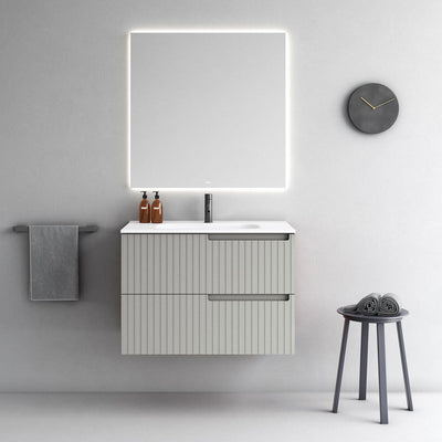 Fiora Synergy Designer Wall Mounted 1-Drawer Vanity Unit with Negro ...