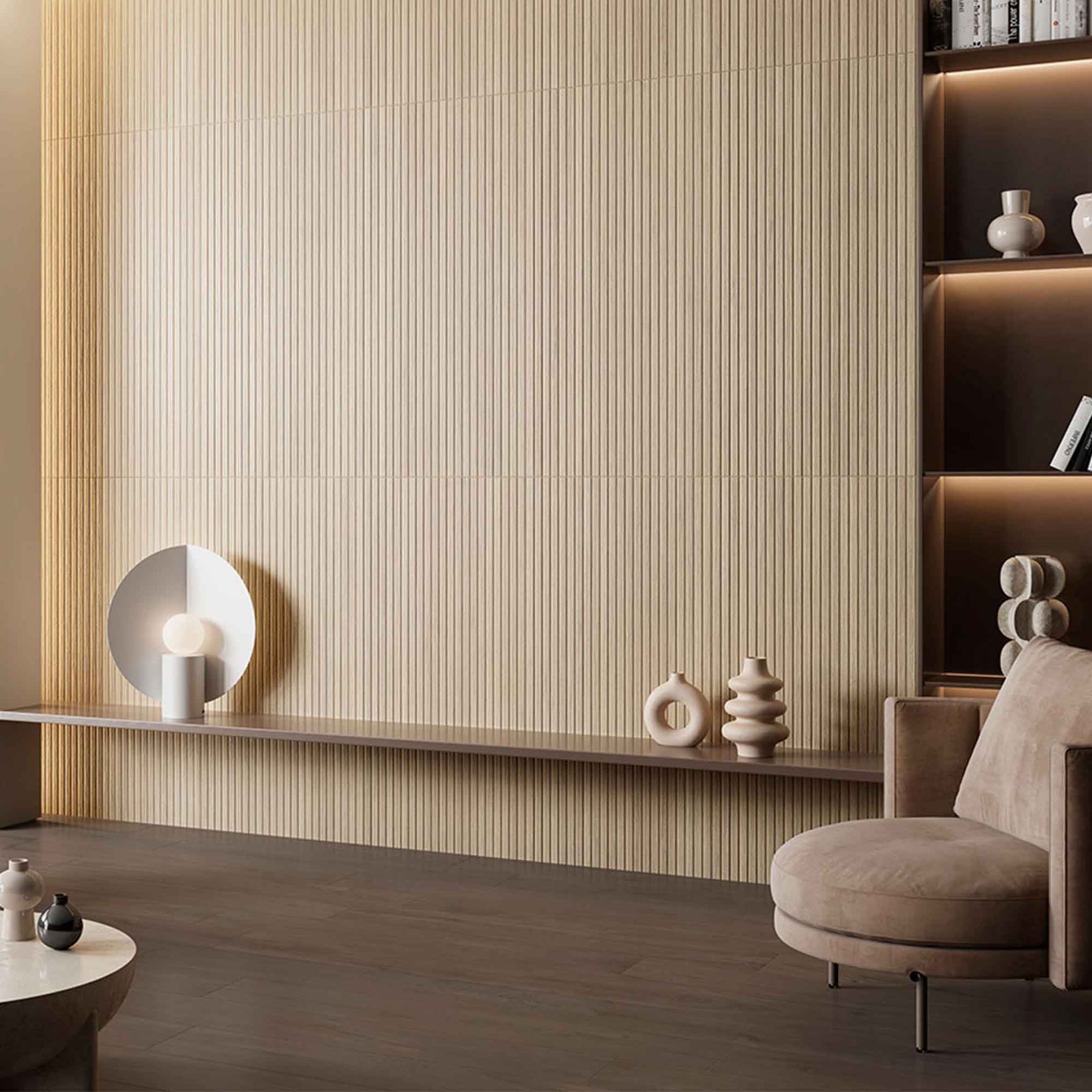 Nordic Maple Slat Decor Wood Effect Porcelain Tile 60x120cm Matt