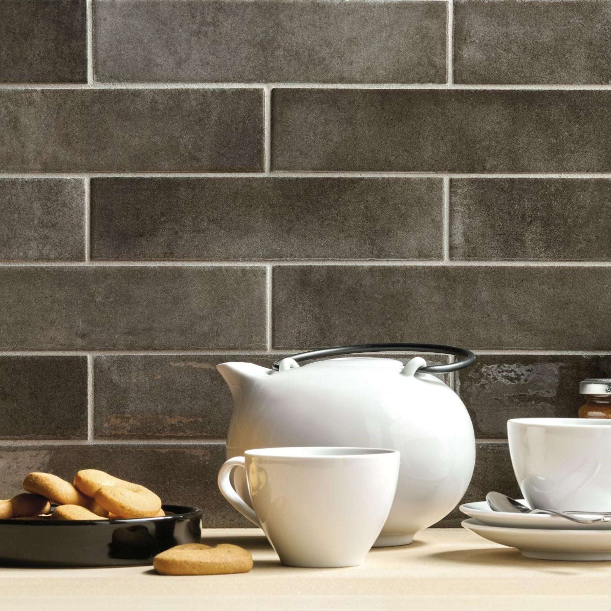 Vibrant Fango Wall Tile 6x25cm Gloss