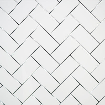 Deluxe Metro Flat White Wall Tile Matt 7.5x15cm
