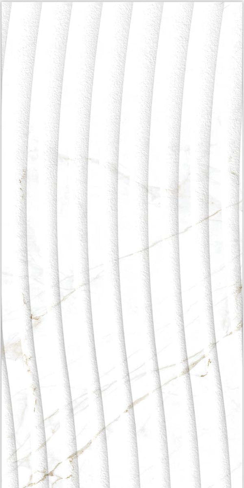 Dual White 4D Decor Marble Effect Wall Tile 33x100cm Matt