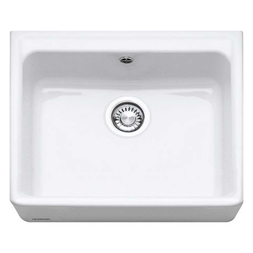 Franke Belfast Ceramic Kitchen Sink With Waste - 600x500mm - Gloss Whi ...