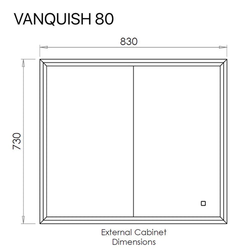 HiB Vanquish Recessed 2-Door LED Mirror Cabinet With Charging Sockets