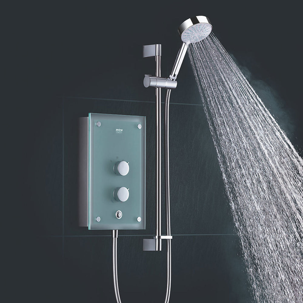 Mira Azora Cold Mains Frosted Glass Electric Shower 9.8kW | Deluxe ...