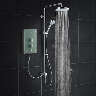 Mira Azora Dual Cold Mains Frosted Glass Electric Shower 9.8kW