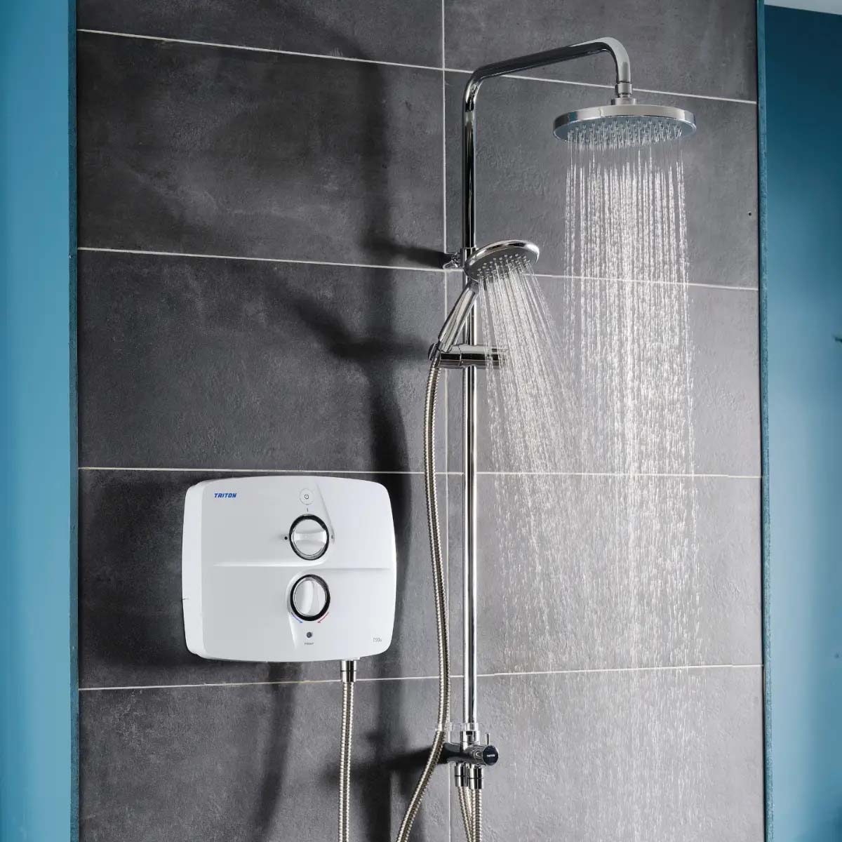 Triton T90SR 9kW Silent Pumped Electric Shower - White | Deluxe Bathrooms