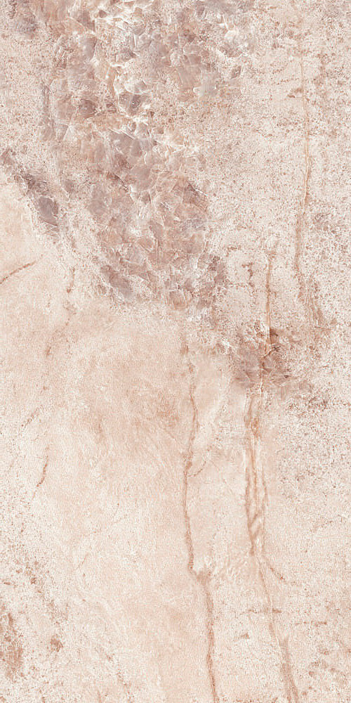 Deluxe Gemstone Rose Marble Effect Porcelain Tile 60x120cm Gloss