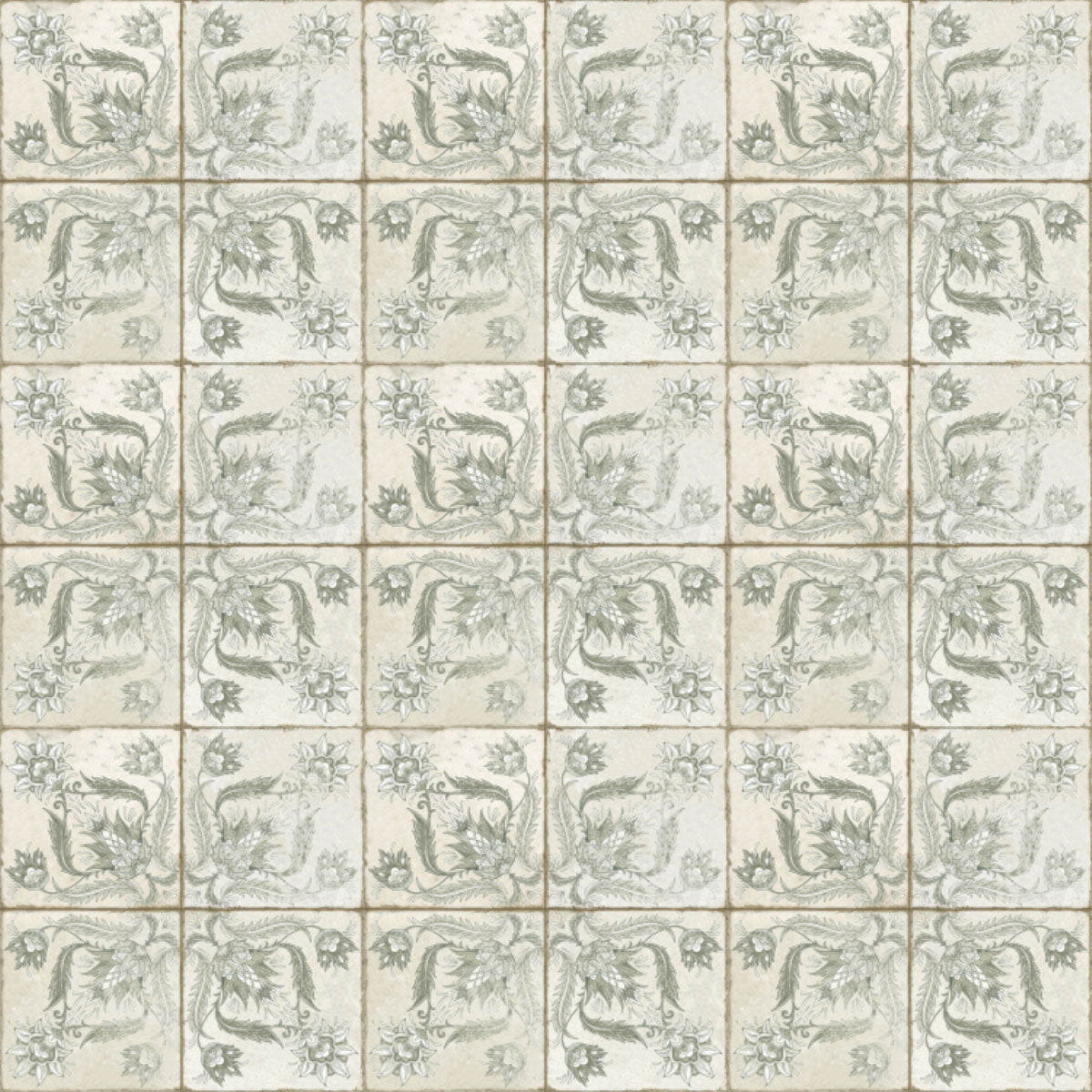 FS Ivy Sage Patterned Tile 45x45cm Matt