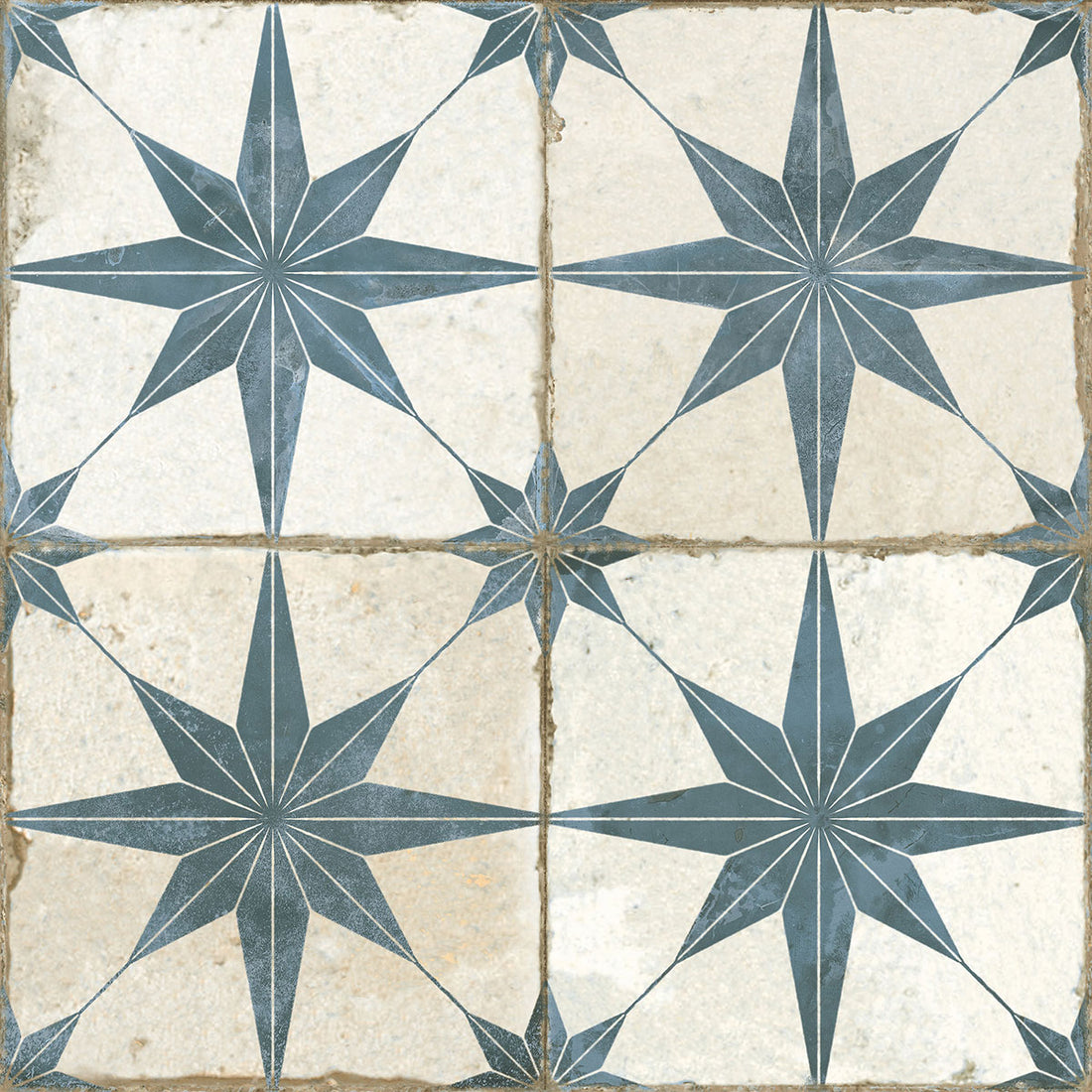 FS Star Blue Patterned Tile 45x45cm Matt | Deluxe Bathrooms