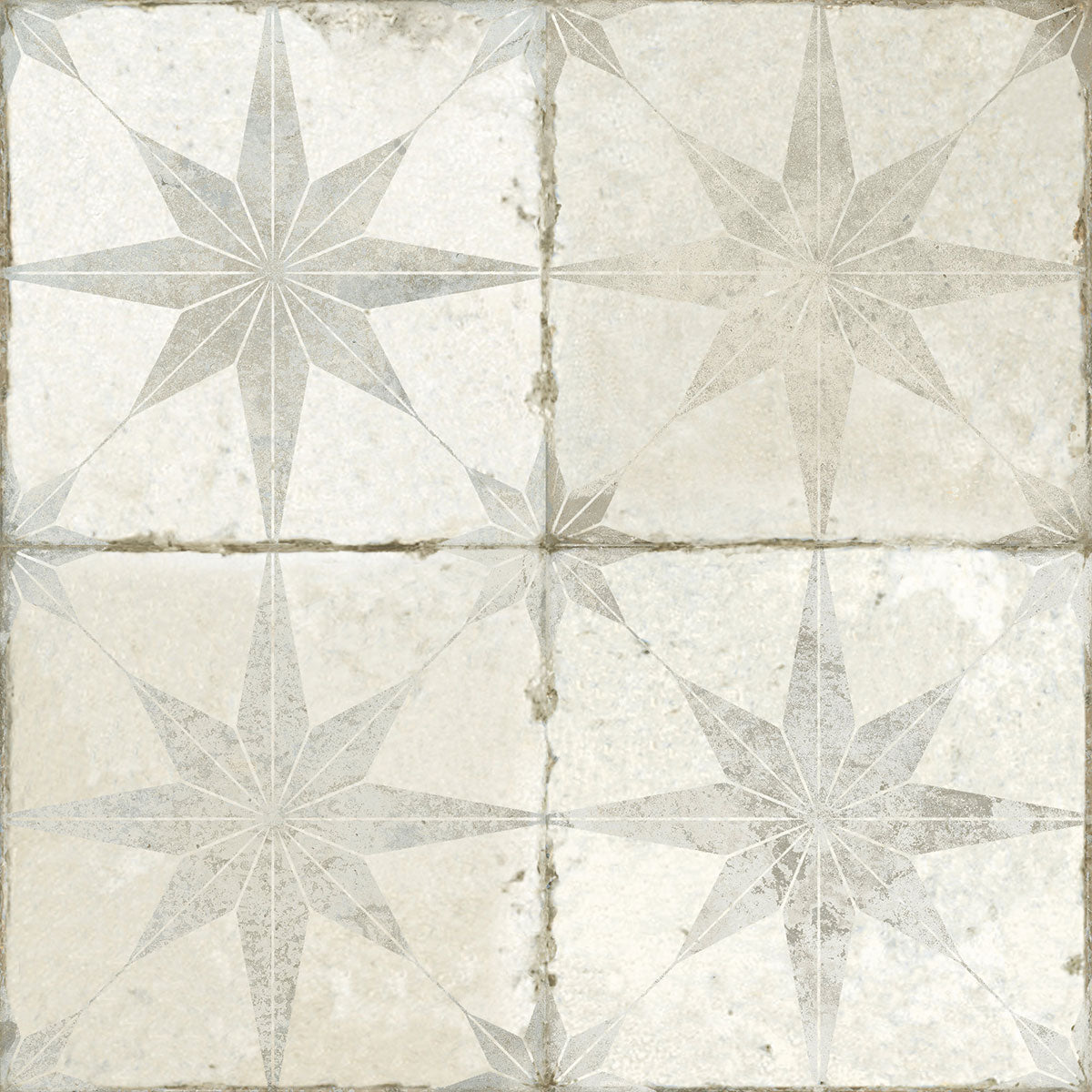 FS Star White Patterned Tile 45x45cm Matt | Deluxe Bathrooms