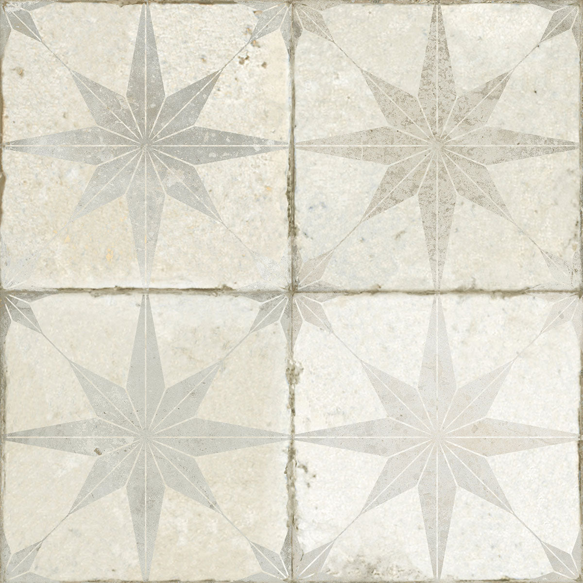 FS Star White Patterned Tile 45x45cm Matt | Deluxe Bathrooms
