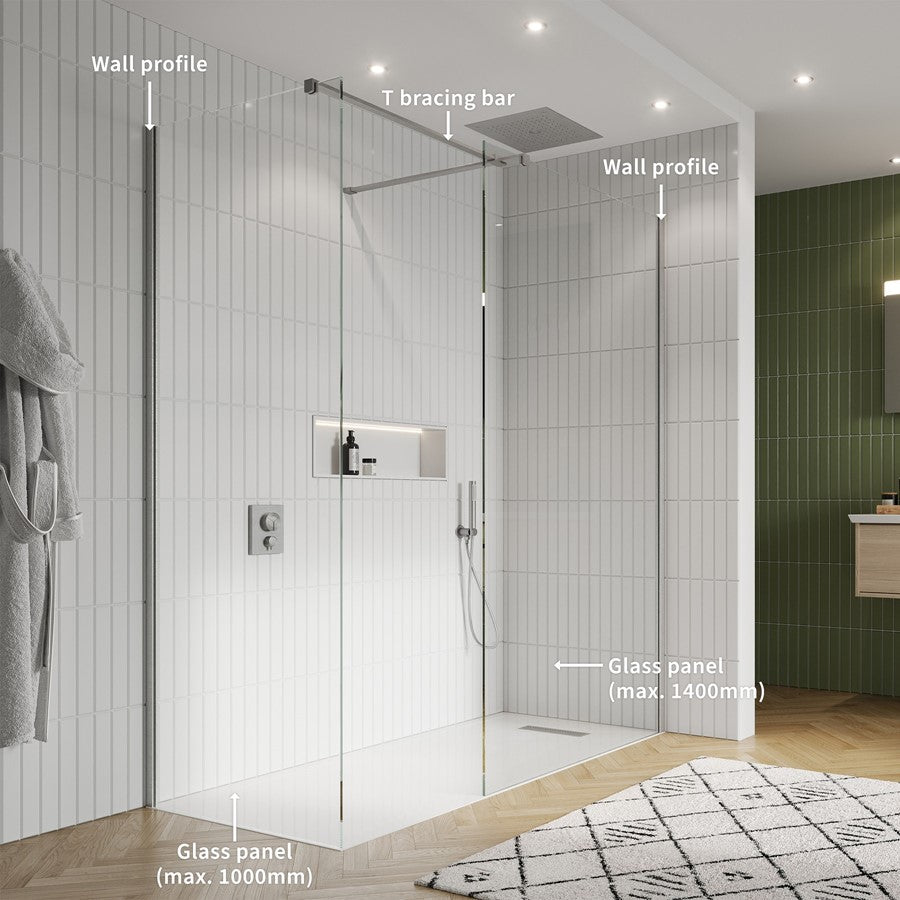 Crosswater GALLERY 10 Wetroom Shower Screen - Brushed Brass | Deluxe ...