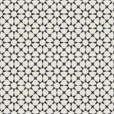 Cuban White Star Porcelain Tile 22x22cm Matt