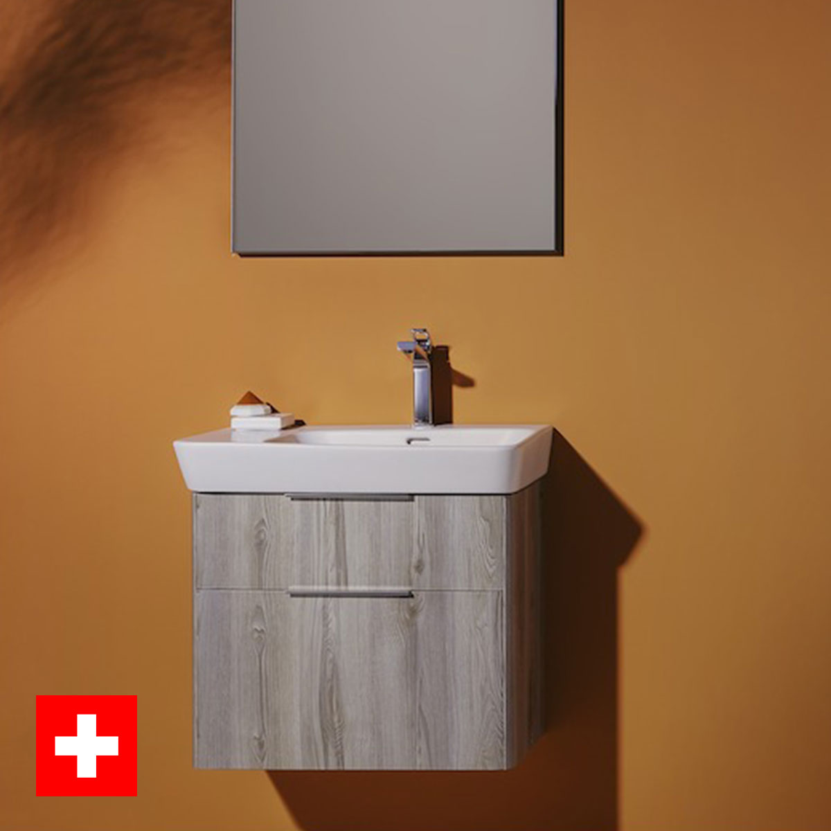 Laufen Moderna Compact Two Drawer Wall Hung Vanity Unit With Washbasin ...