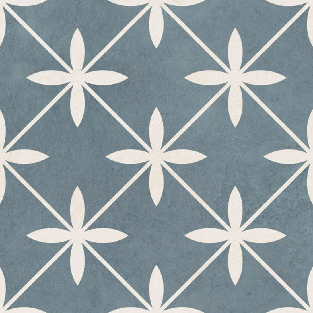 York Blue Patterned Porcelain Tile 33x33cm Matt | Deluxe Bathrooms
