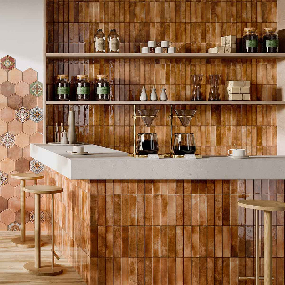 Colorado Cotto Porcelain Tile 6x25cm Gloss | Deluxe Bathrooms