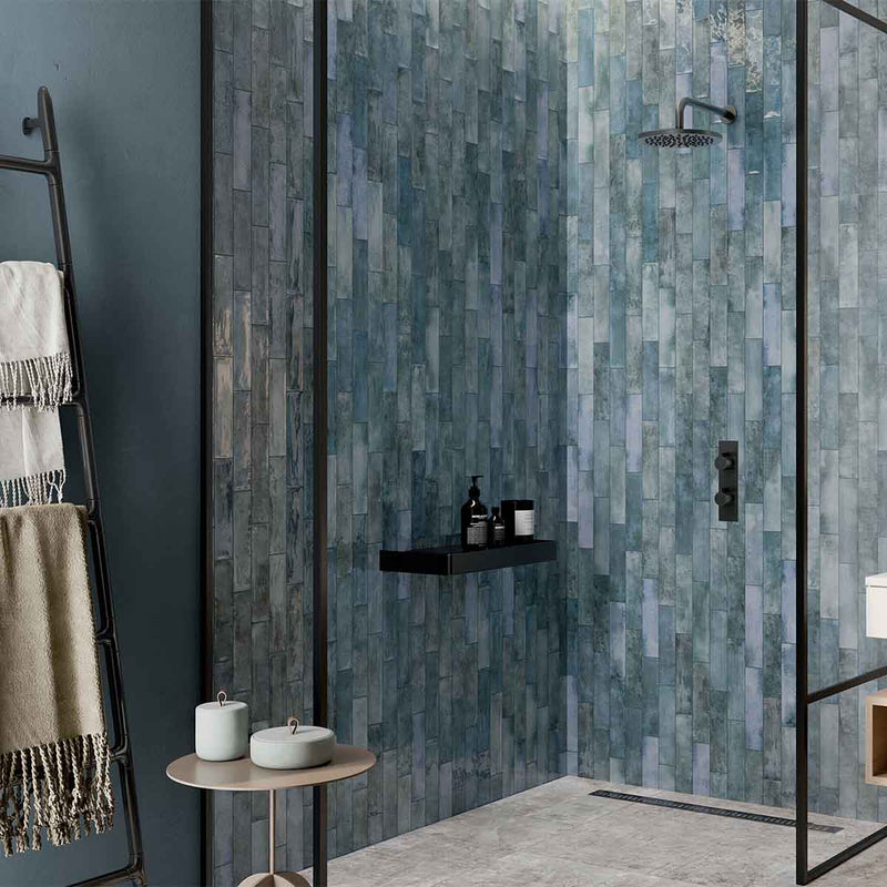 Colorado Denim Porcelain Tile 6x25cm Gloss | Deluxe Bathrooms