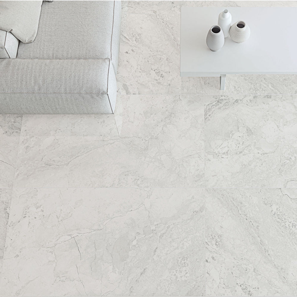 Dreamy Cloud 4D Shaped Marble Effect Porcelain Tile 100x100cm Matte ...