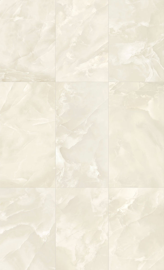 Deluxe Onyx Ivory Marble Effect Porcelain Tile 60x120cm Gloss | Deluxe ...