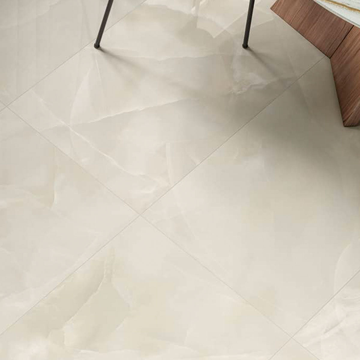 Deluxe Onyx Ivory Marble Effect Porcelain Tile 60x120cm Gloss | Deluxe ...