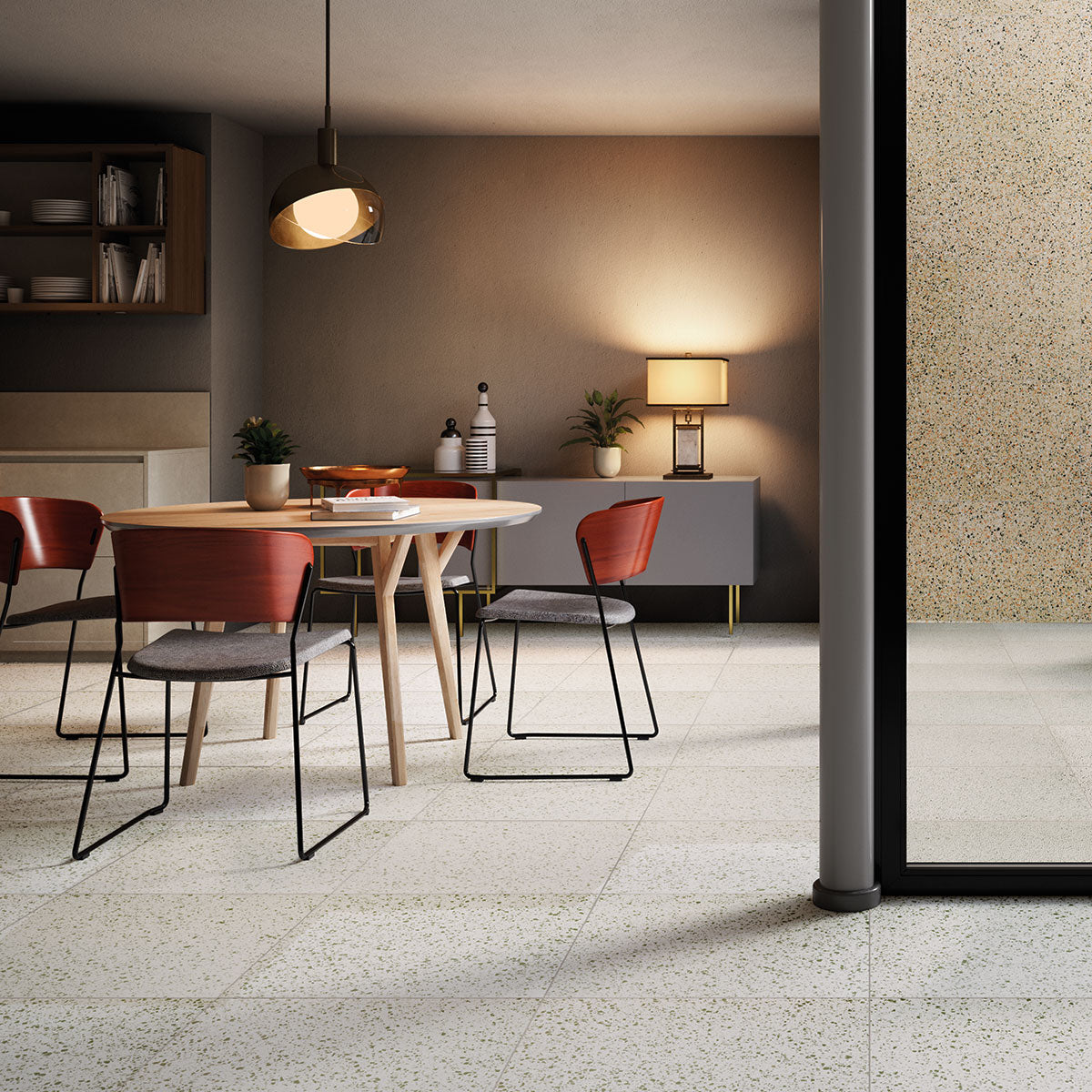 Terrazzo Lux Zink Full-Bodied Porcelain Tile Matt 60x60cm
