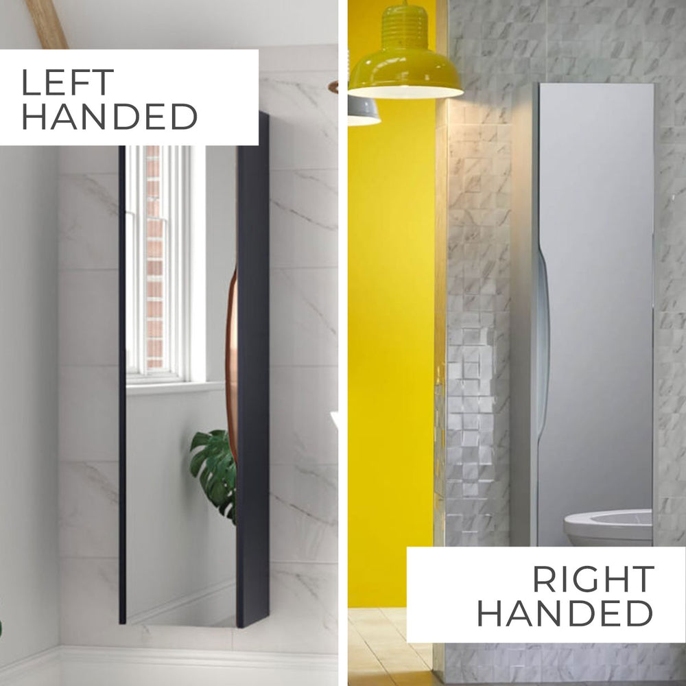 Utopia Lustre Wall Hung Bathroom Tall Storage Mirror Cabinet With LED ...